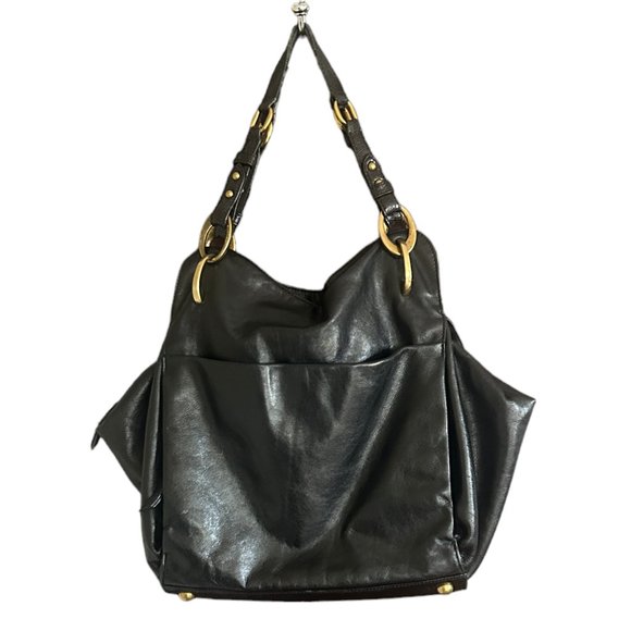 Elie Tahari | Bags | Elie Tahari Large Black Leather Purse With Pink ...